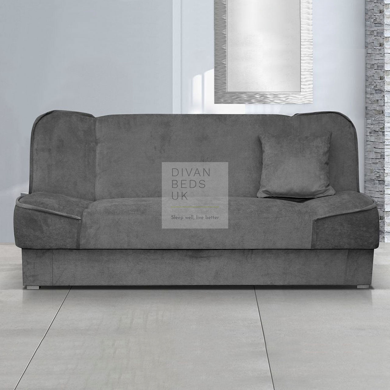 Snug Swyft Grey Charcoal Soft Linen 2 Seater Sofa Bed with Storage – Divan Beds UK