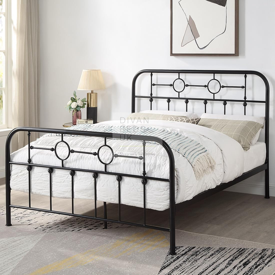 Bautista Black Metal Bed Frame – Divan Beds UK