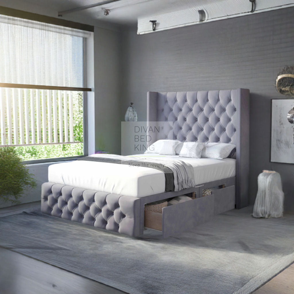 Harper Pine Wood Bed Frame with Low Footboard & Drawer Options – Divan ...