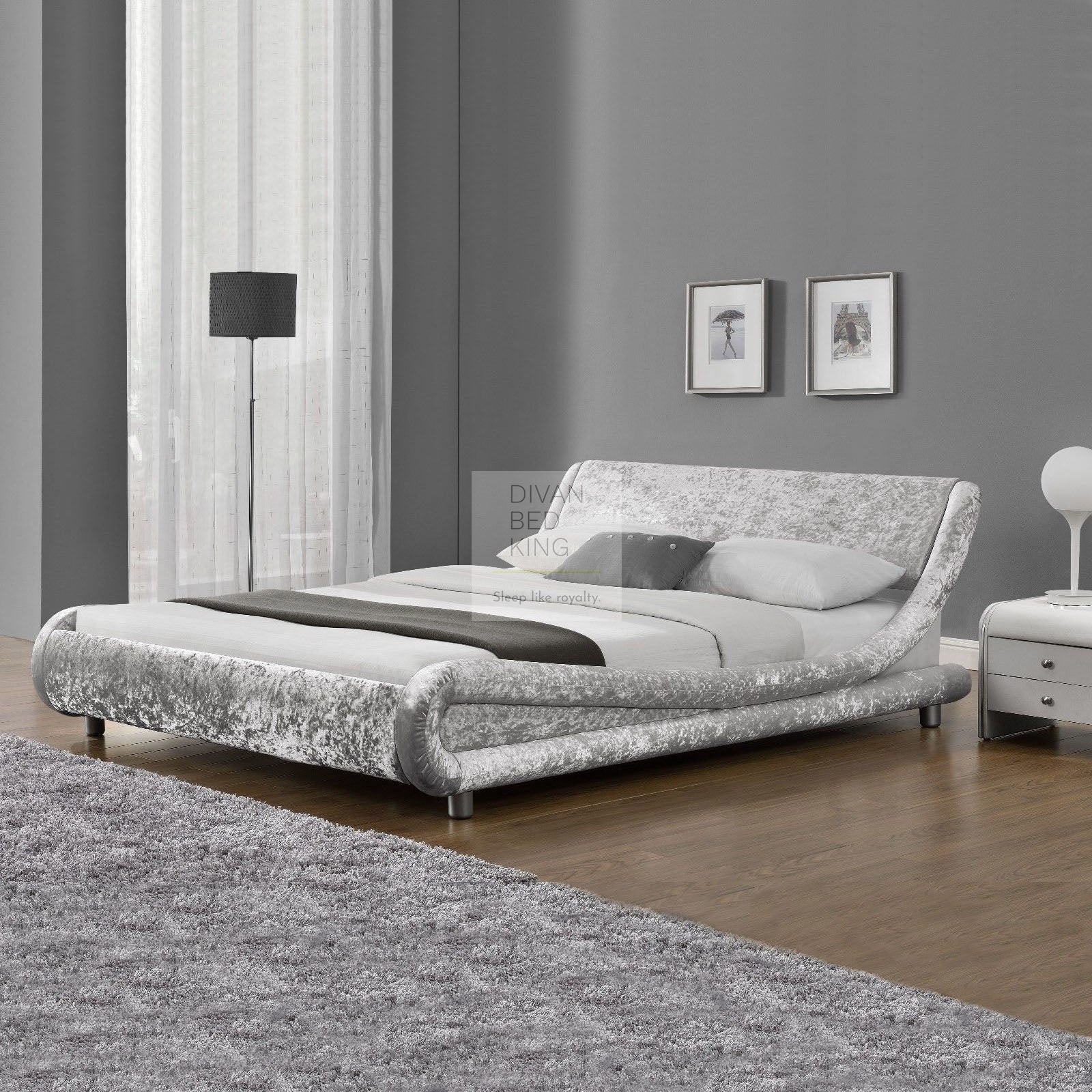 Volo Italian Modern Crushed Velvet Bed Frame – Divan Beds UK