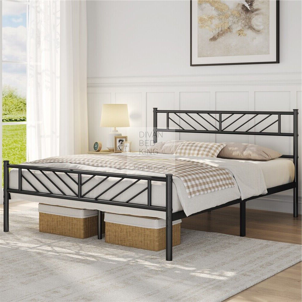 Booker Black Metal Bed Frame – Divan Beds UK