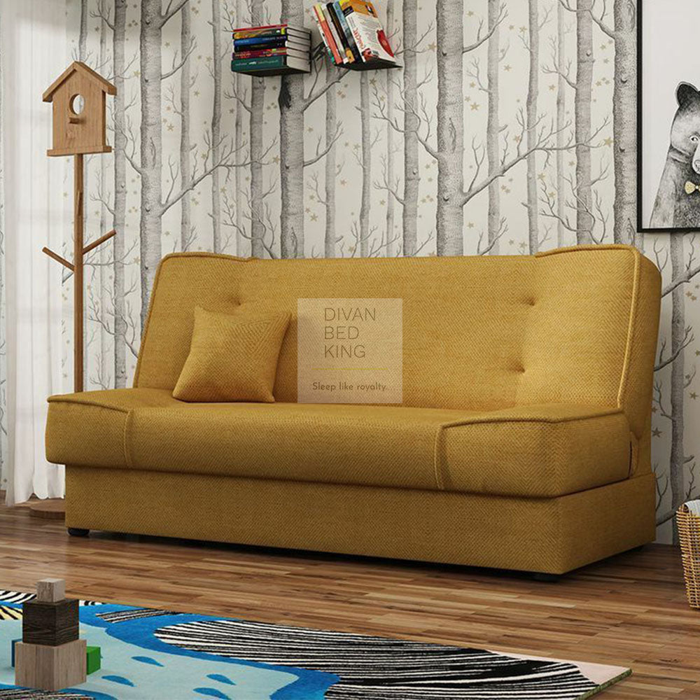 Snug Swyft Turmeric Linen 2 Seater Sofa Bed with Storage – Divan Beds UK